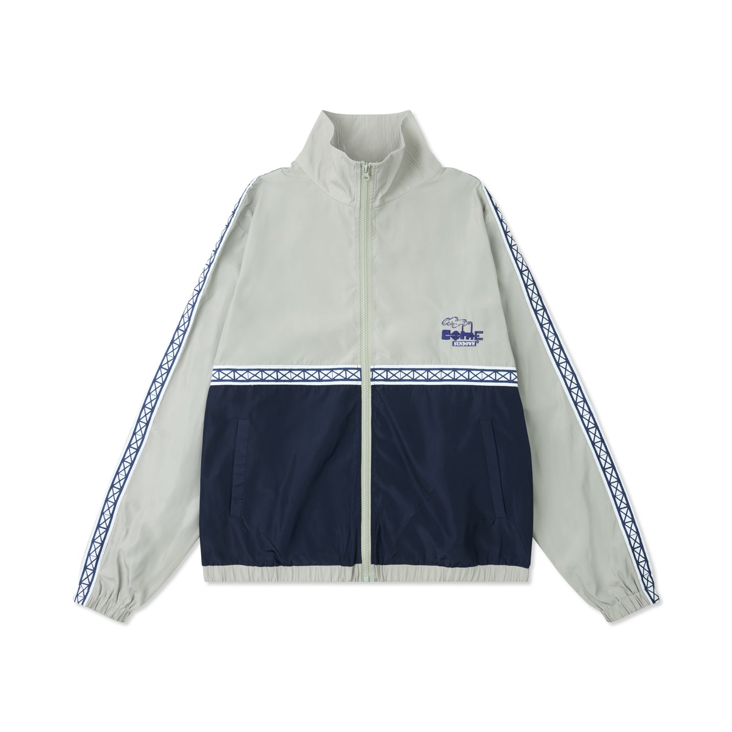 STACKS JACKET GREY/NAVY – COMESUNDOWN
